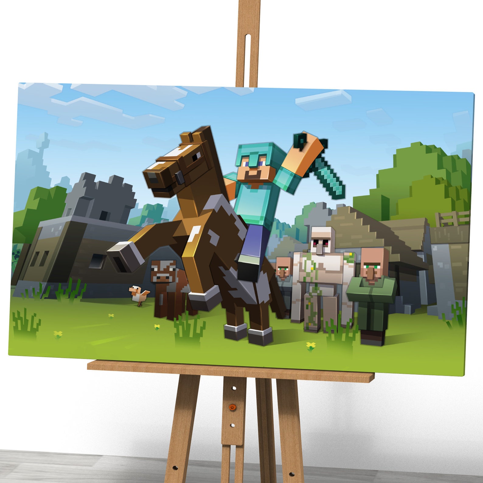 Minecraft Game Canvas Print Ready to Hang Top Quality | Etsy