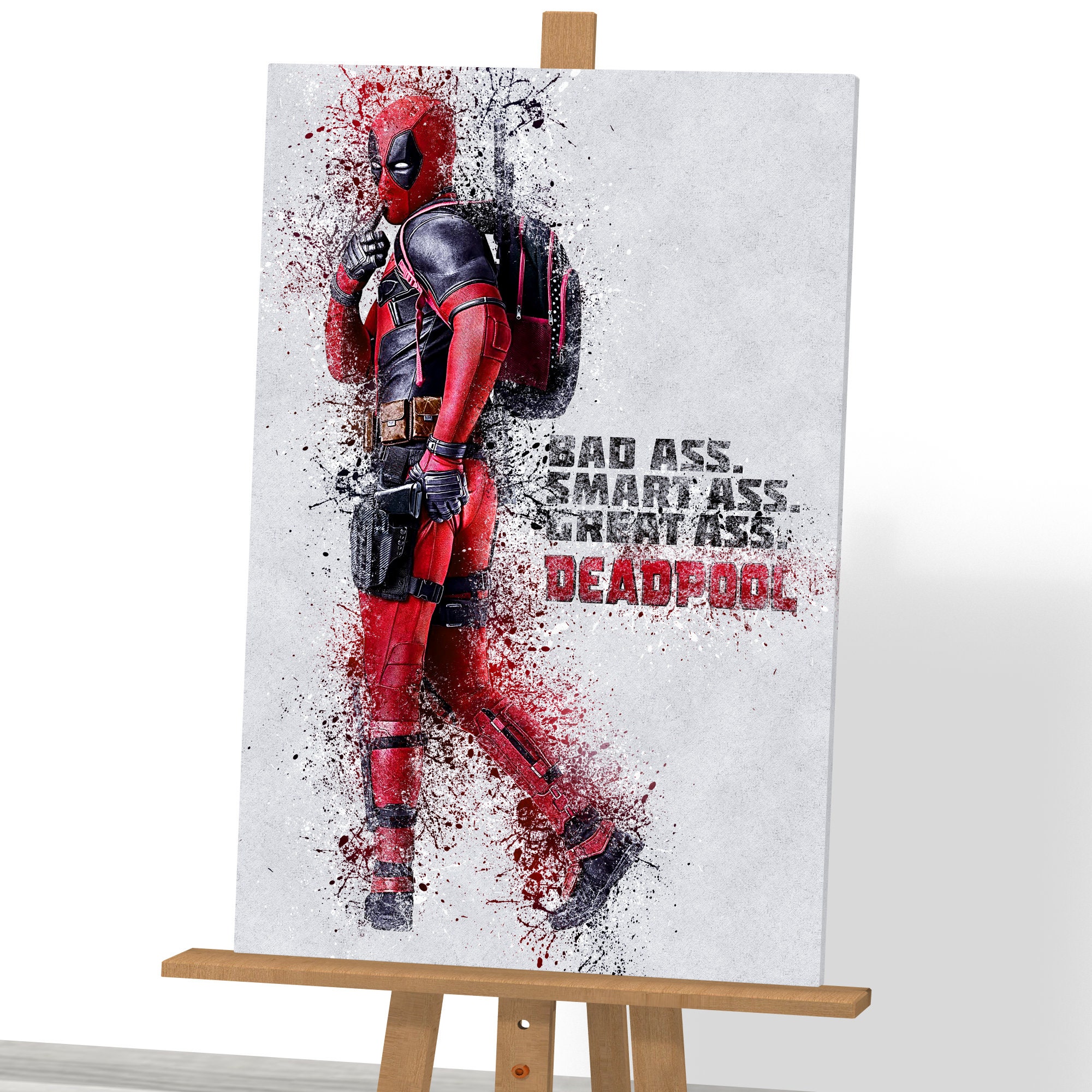 Deadpool Paint Splatter Canvas Print Listo para colgar Calidad superior ...