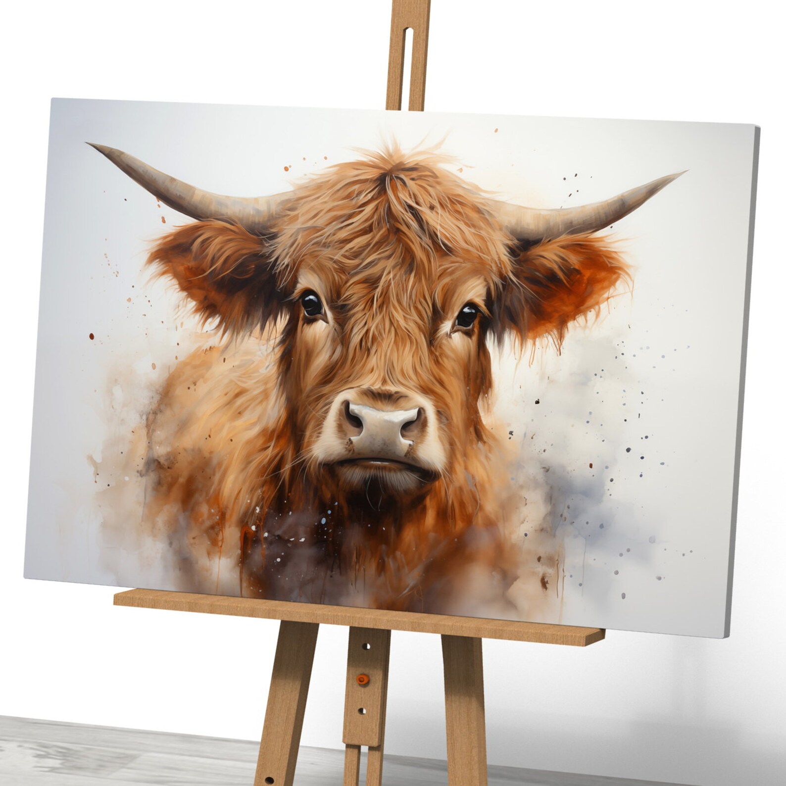 Scottish Highland Cow Framed Ready to Hang or Unframed Canvas Print ...