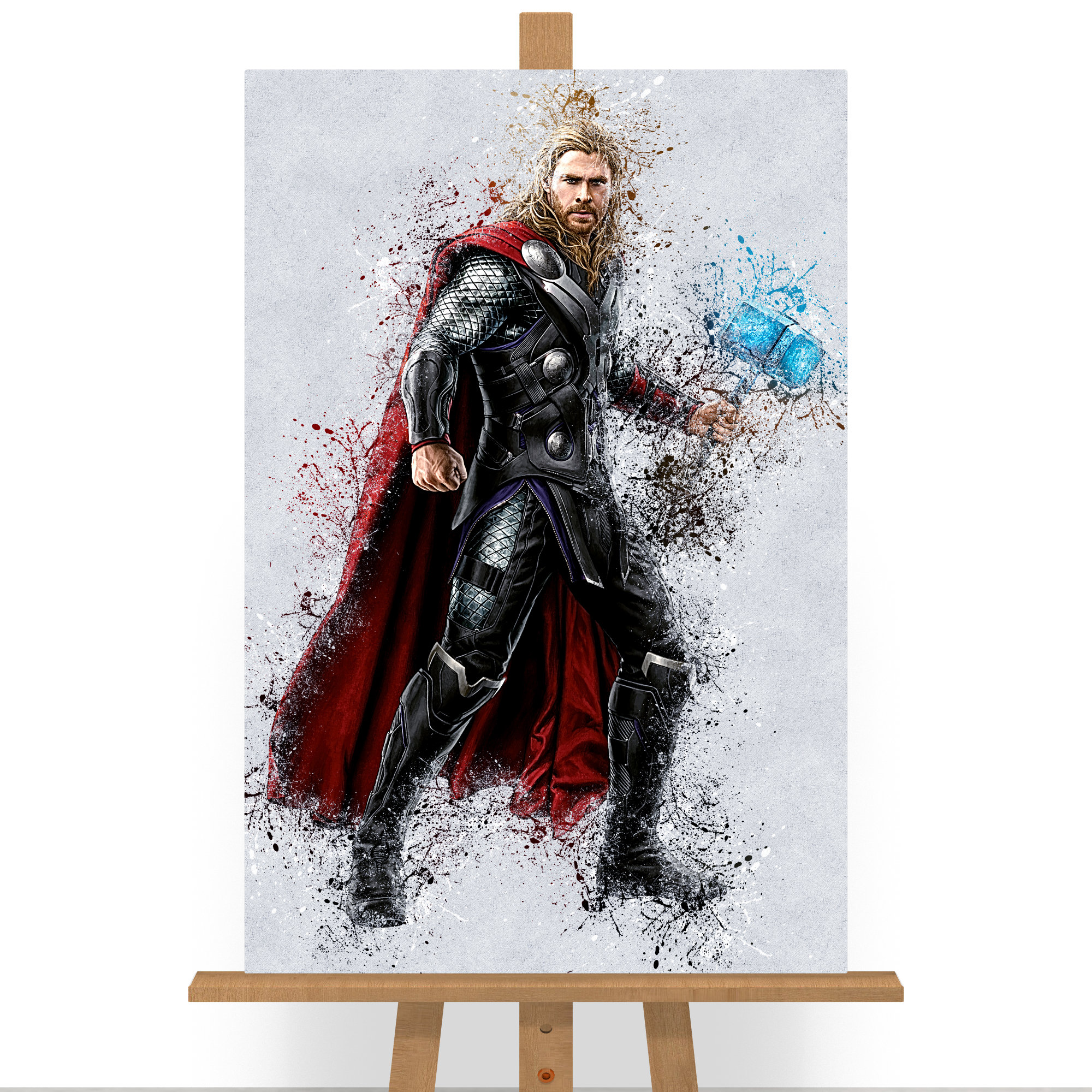 Thor Avengers Paint Splatter Canvas Print Ready to Hang Top Quality ...