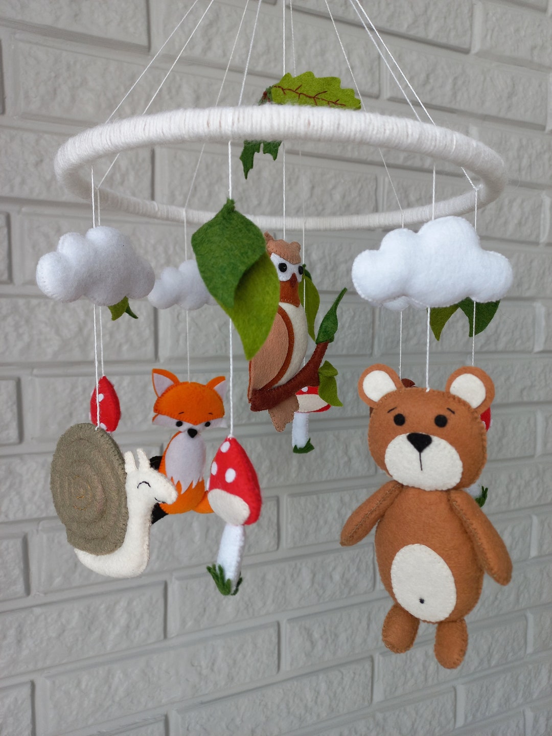 Woodland Baby Mobile Forest Animals Baby Mobile Bear Owl Fox - Etsy
