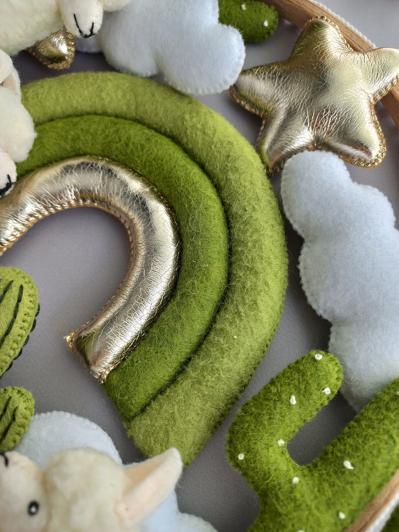 Lama Crib Baby Mobile Western Animals Felt Mobile With Alpaca, Cactus ...