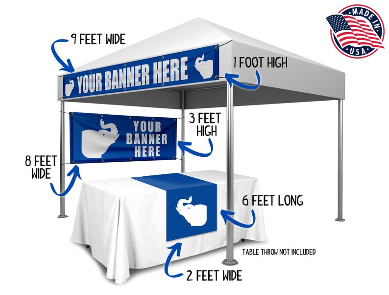 Custom 10x10 Tent Craft Show Package Front 1x9 Banner Back - Etsy