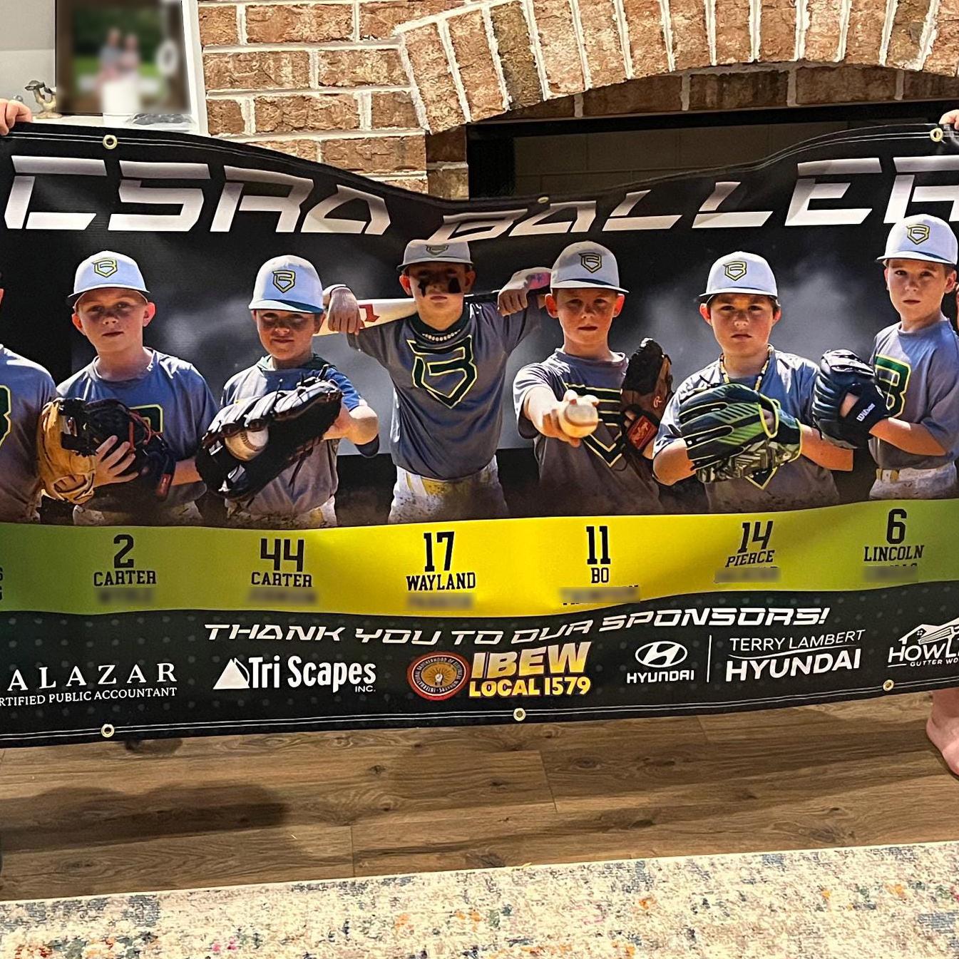 8'x 3' Large Personalized Sports Team Banner, Used for Baseball ...
