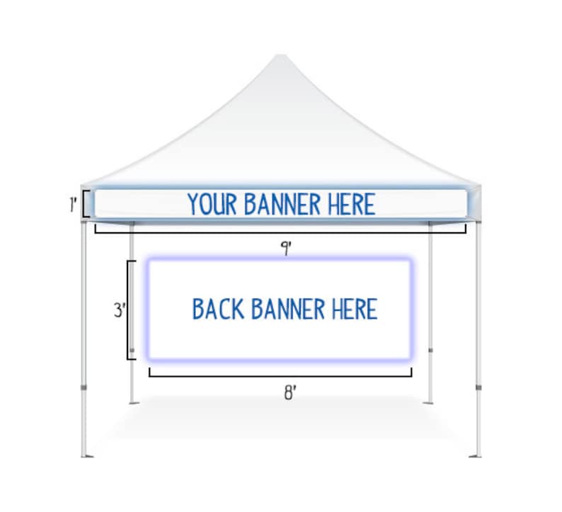 TWO Personalized Tent Banners Front 1x9 and Back 3x8 Signs - Etsy
