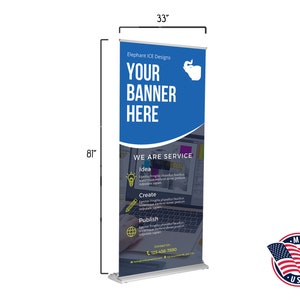 33" X 81" Custom Retractable Banner for Trade Show Exhibits, Events ...
