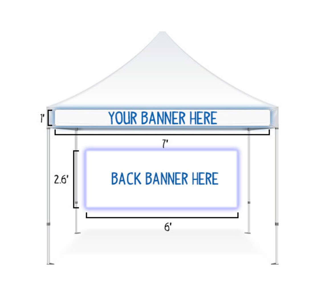 TWO Personalized Tent Banners Front 1x7 and Back 2.5x6 Signs - Etsy