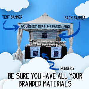 Custom Start-up Show Bundle: Personalized Canopy Banner & Logo Table ...