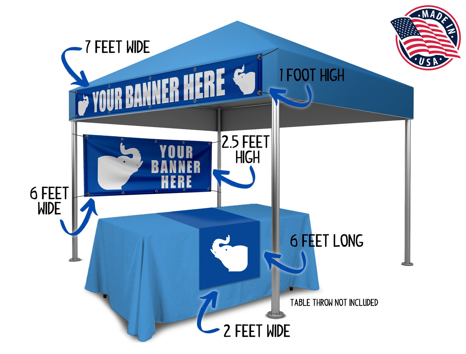 Custom 8x8 Tent Craft Show Package, Front 1x7 Banner, Back 2.5x6 Sign ...
