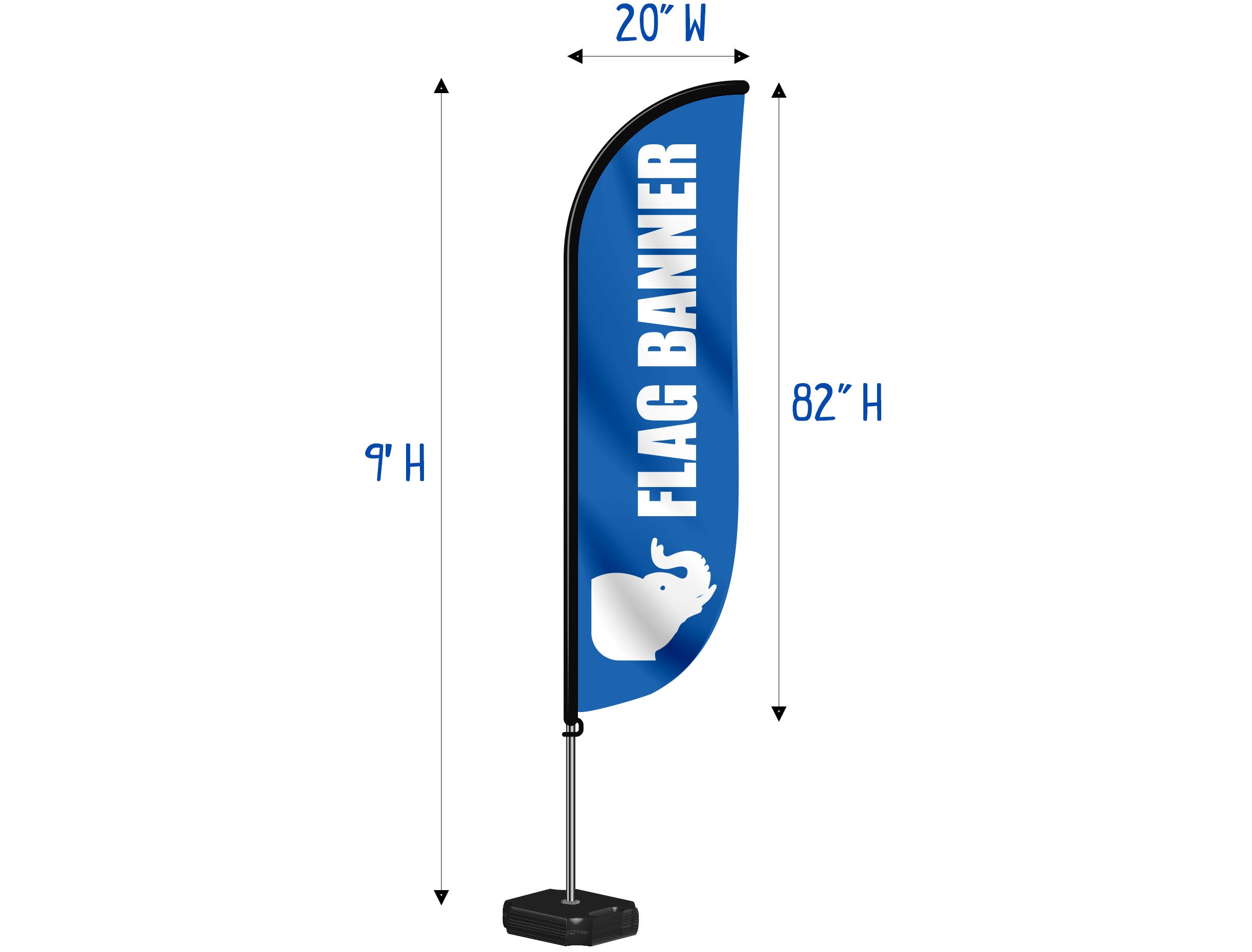 9 Foot Feather Flag for Sidewalk or Ground Advertising With - Etsy