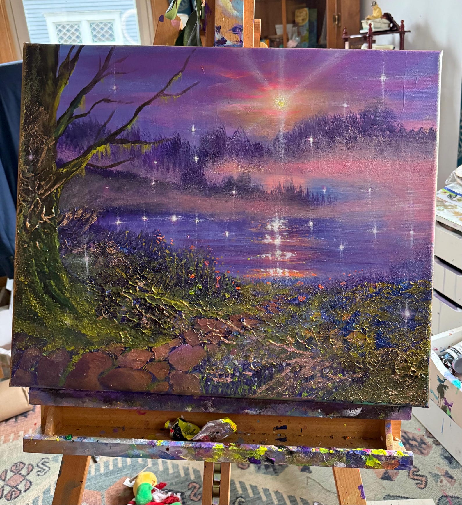 Acrylic and Oil Painting on 18 by 24 Inch Canvas "hazy Dreams" - Etsy