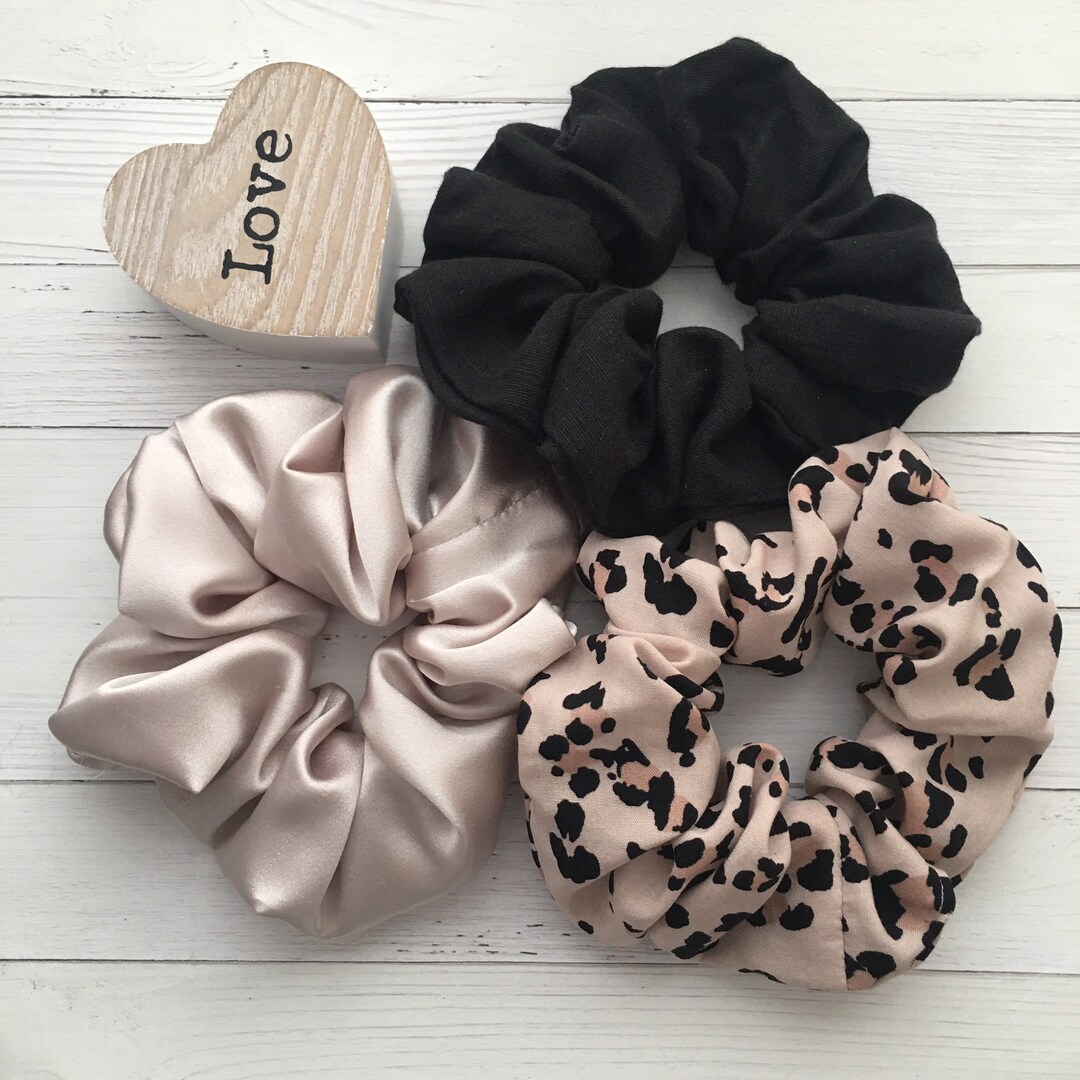 Scrunchie Collection Scrunchies Leopard Scrunchie Satin - Etsy Australia