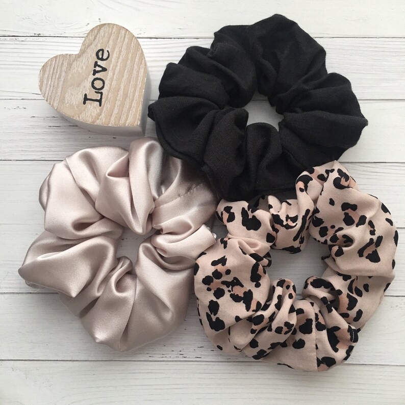 Scrunchie Collection Scrunchies Leopard Scrunchie Satin | Etsy Australia
