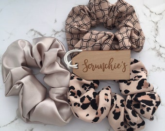 Scrunchie Collection Scrunchies Leopard Scrunchie Satin | Etsy Australia
