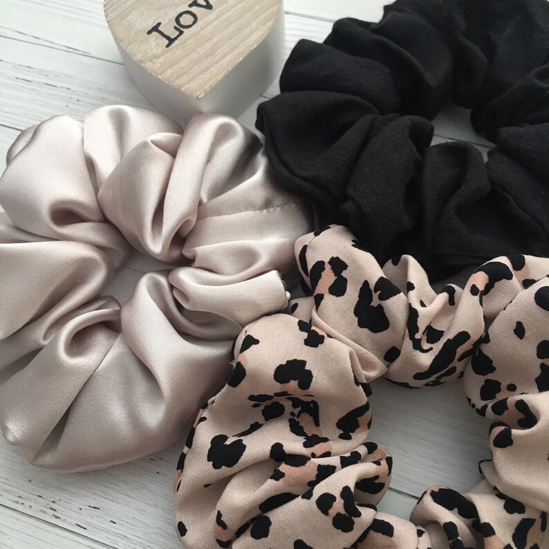 Scrunchie Collection Scrunchies Leopard Scrunchie Satin | Etsy Australia