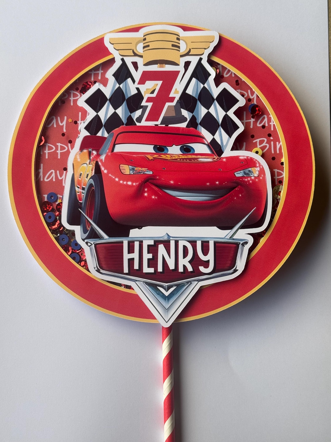 Lightning Mcqueen Topper | Cake Topper | Shaker Cake Topper | Kids Cake ...