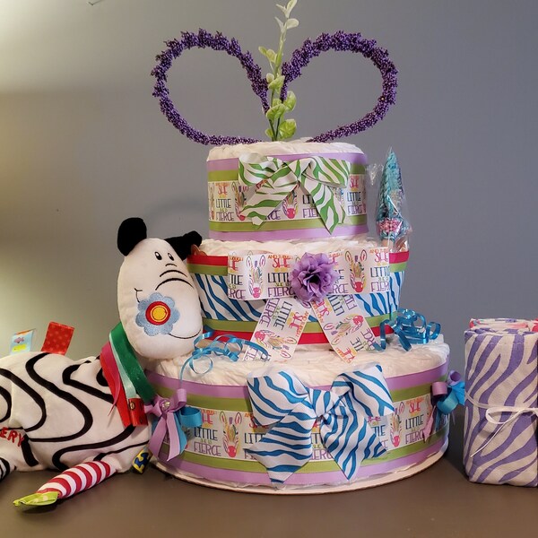 Zebra Diaper Cake - Etsy