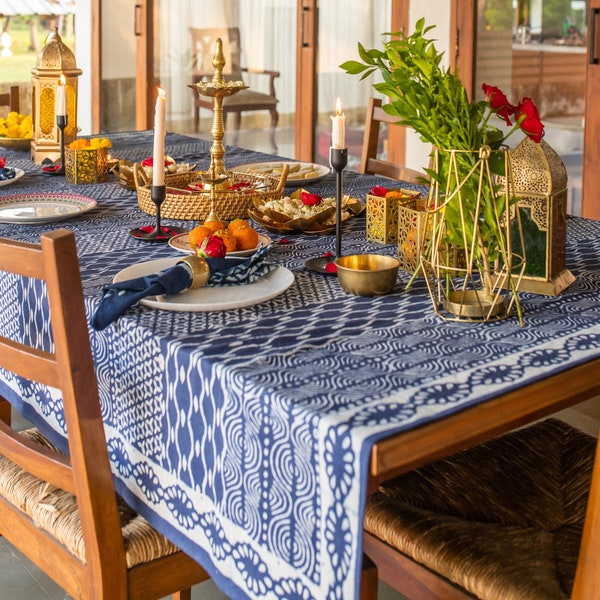 Blue Table Cloth - Etsy