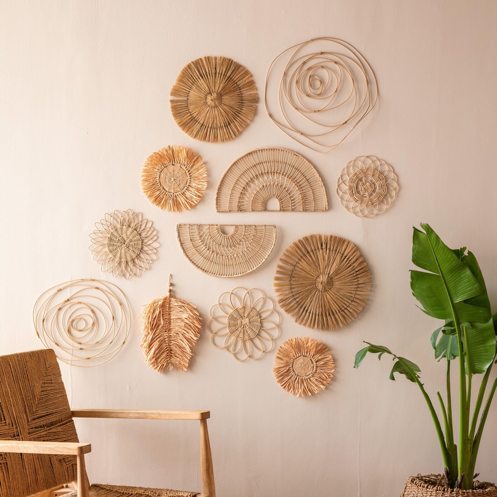 Rattan Rainbow Shape Wall Hanging, Half Moon Wall Art, Nursery Wall Art ...
