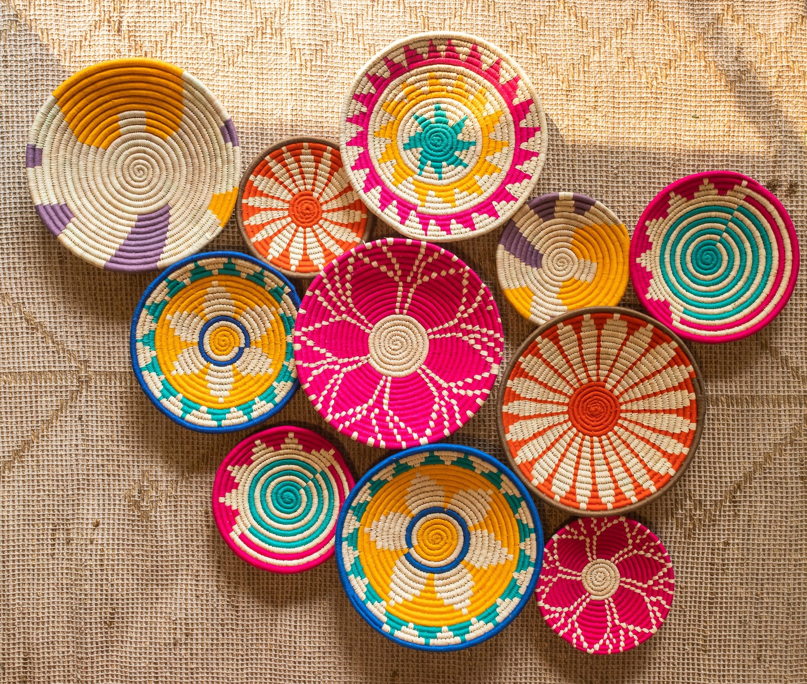 New Collection Assorted Sabai Handwoven Grass Baskets, African Plates ...
