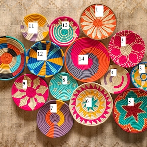 New Assorted Sabai Handwoven Grass Baskets, Wall Art, African Baskets ...