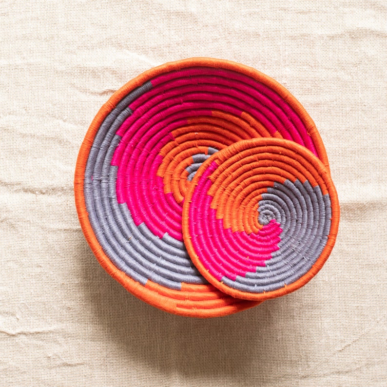 Assorted Sabai Handwoven Grass Baskets African Plates Set of - Etsy