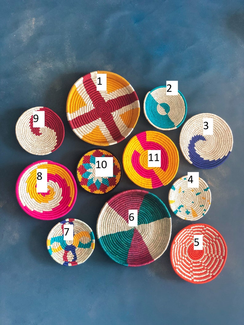 Set of African Sabai Grass Handwoven Baskets African Plates | Etsy