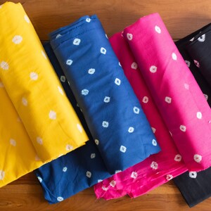 Blue Bandhani Tie Dye Cotton Fabric, Blue Bandhani Print, Jaipuri ...