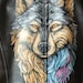 Jacket, Faux Leather Jacket, Custom, Biker Jacket, Women's, Wolf, Size ...