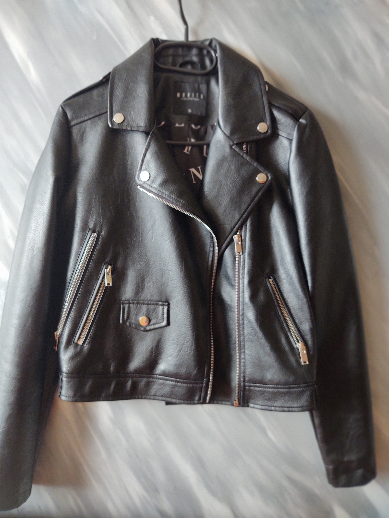 Jacket, Faux Leather Jacket, Custom, Biker Jacket, Women's, Wolf, Size ...