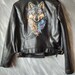 Jacket, Faux Leather Jacket, Custom, Biker Jacket, Women's, Wolf, Size ...