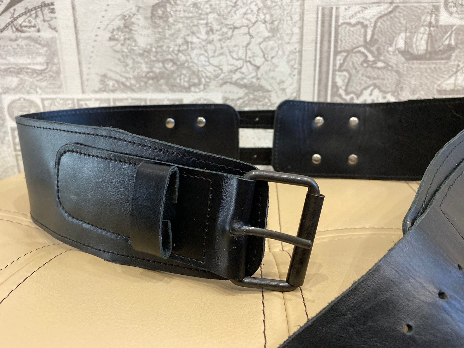 Black leather belt Halloween costume Halloween belt Cosplay costume ...