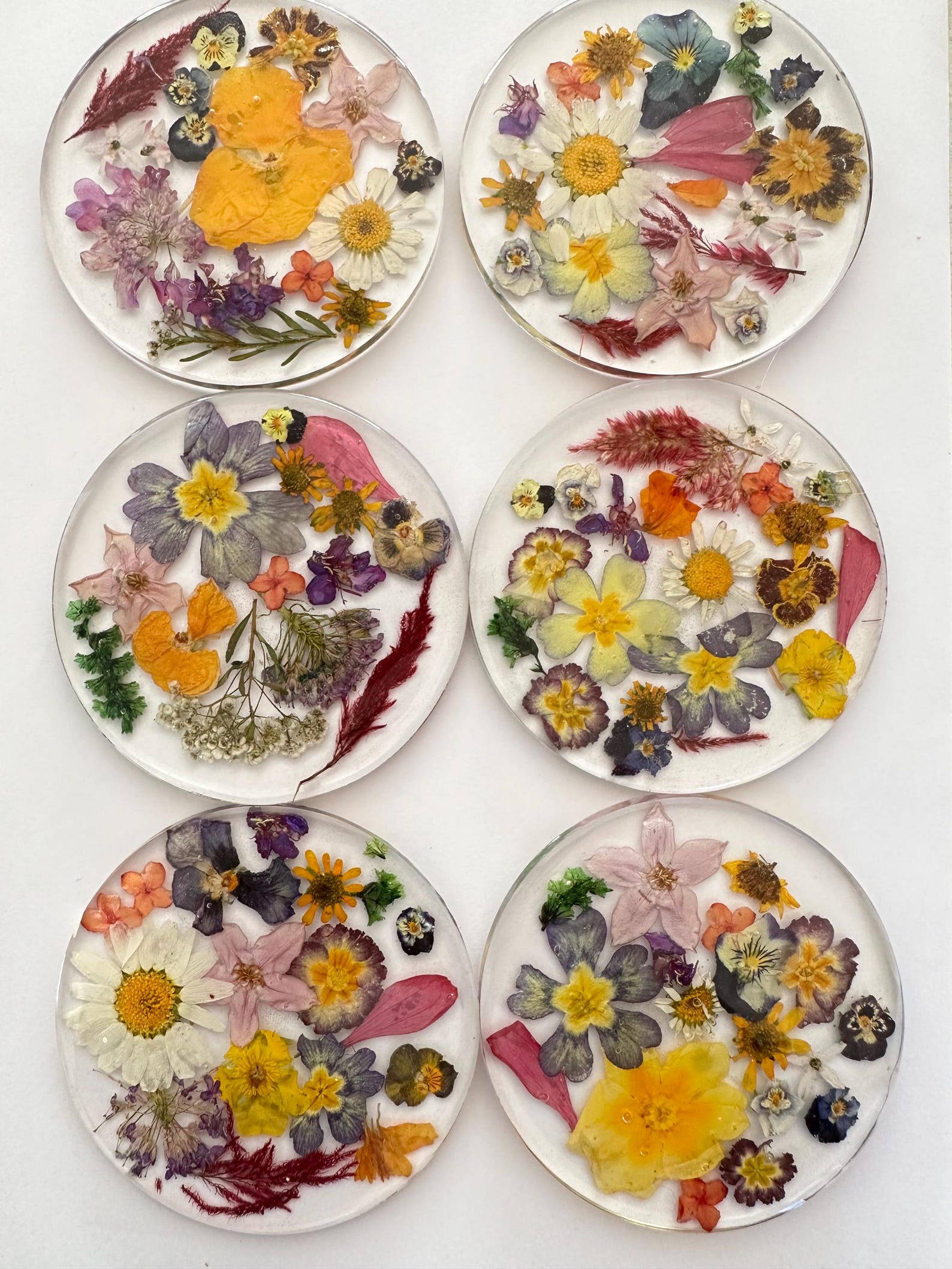 Floral Resin Coasters – Real Pressed Flower Coaster Set – Handmade ...