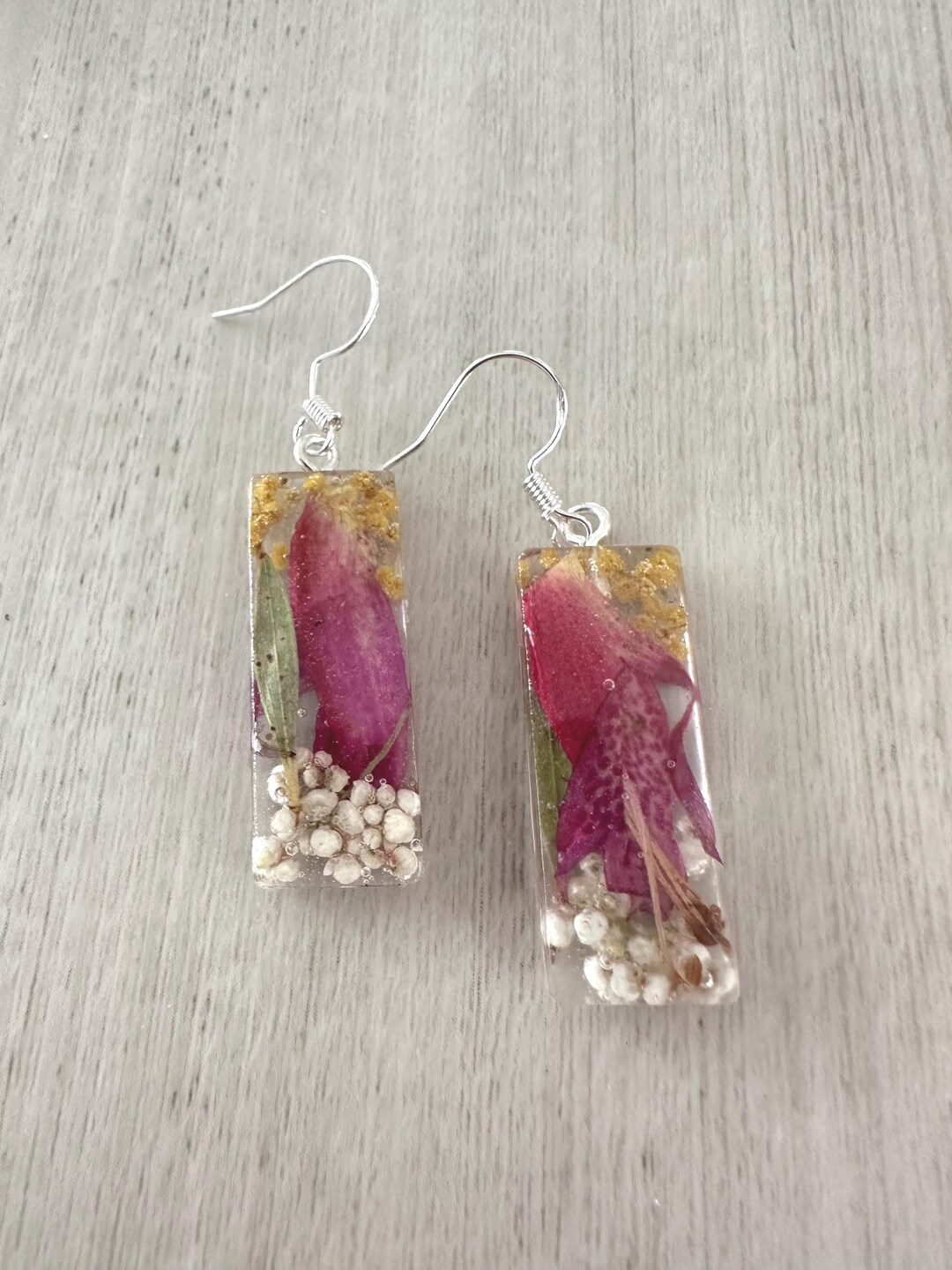 Handmade Wattle, Magic Blush & Rice Flower Resin Earrings– Real Native ...