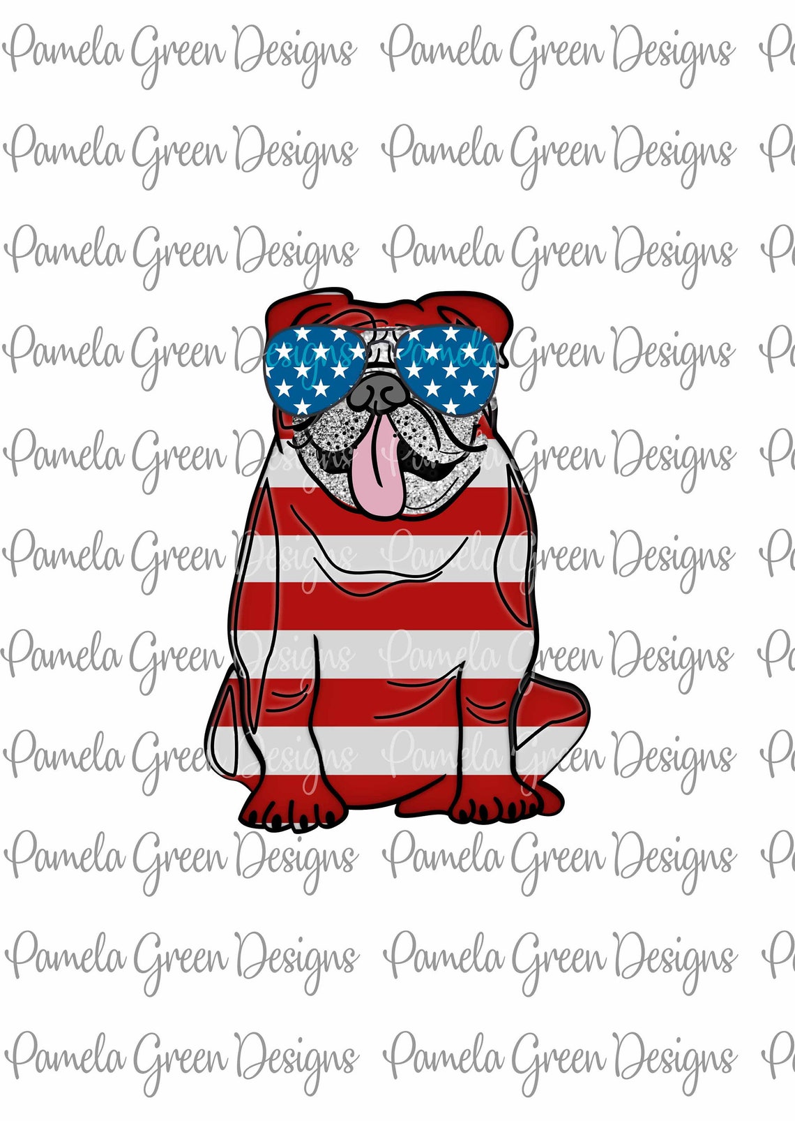 Patriotic English Bull Dog Bulldog Dog Fourth of July 4th - Etsy