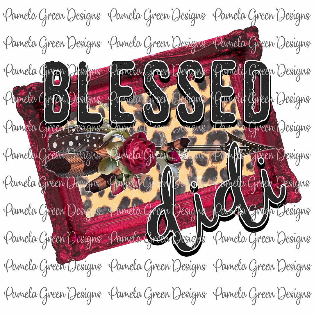 Blessed Didi Boho Arrow Red Frame Leopard Mother's Design Grandmother ...