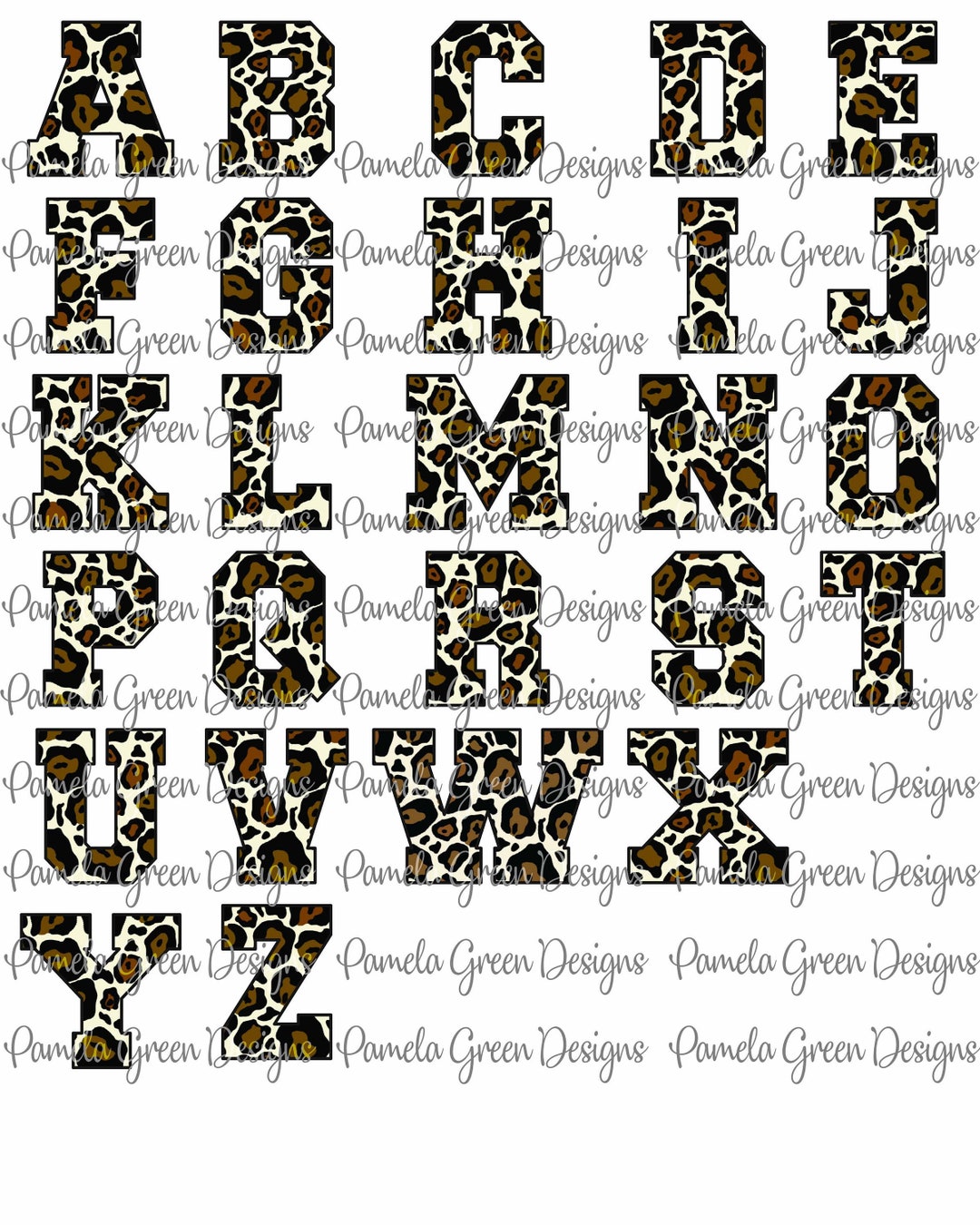 Leopard Letters Alphabet PNG // Leopard Alphabet PDF // Leopard ...