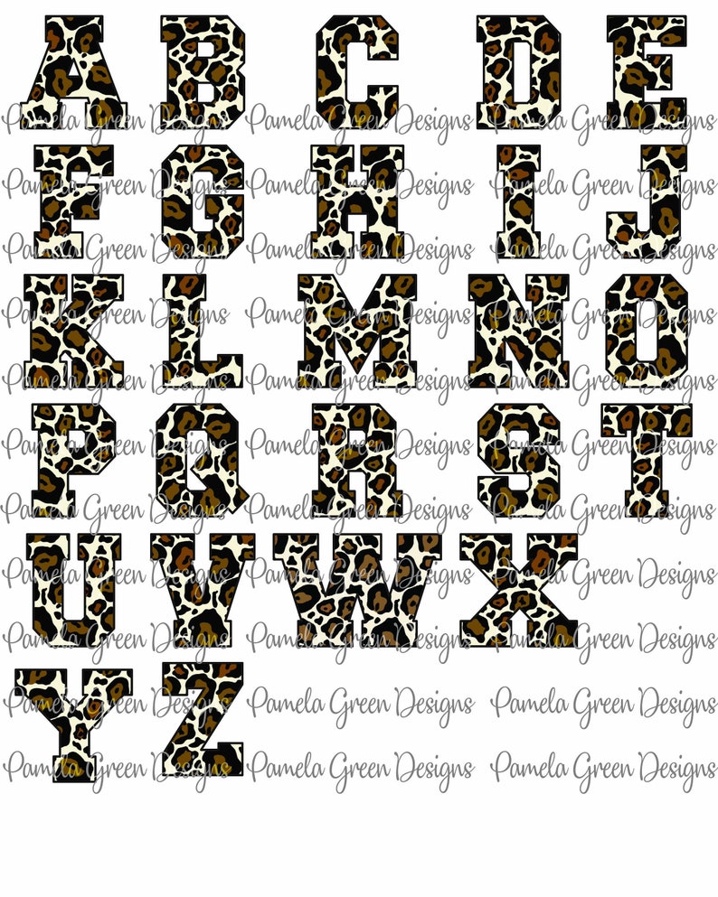 Leopard Letters Alphabet PNG // Leopard Alphabet PDF // - Etsy