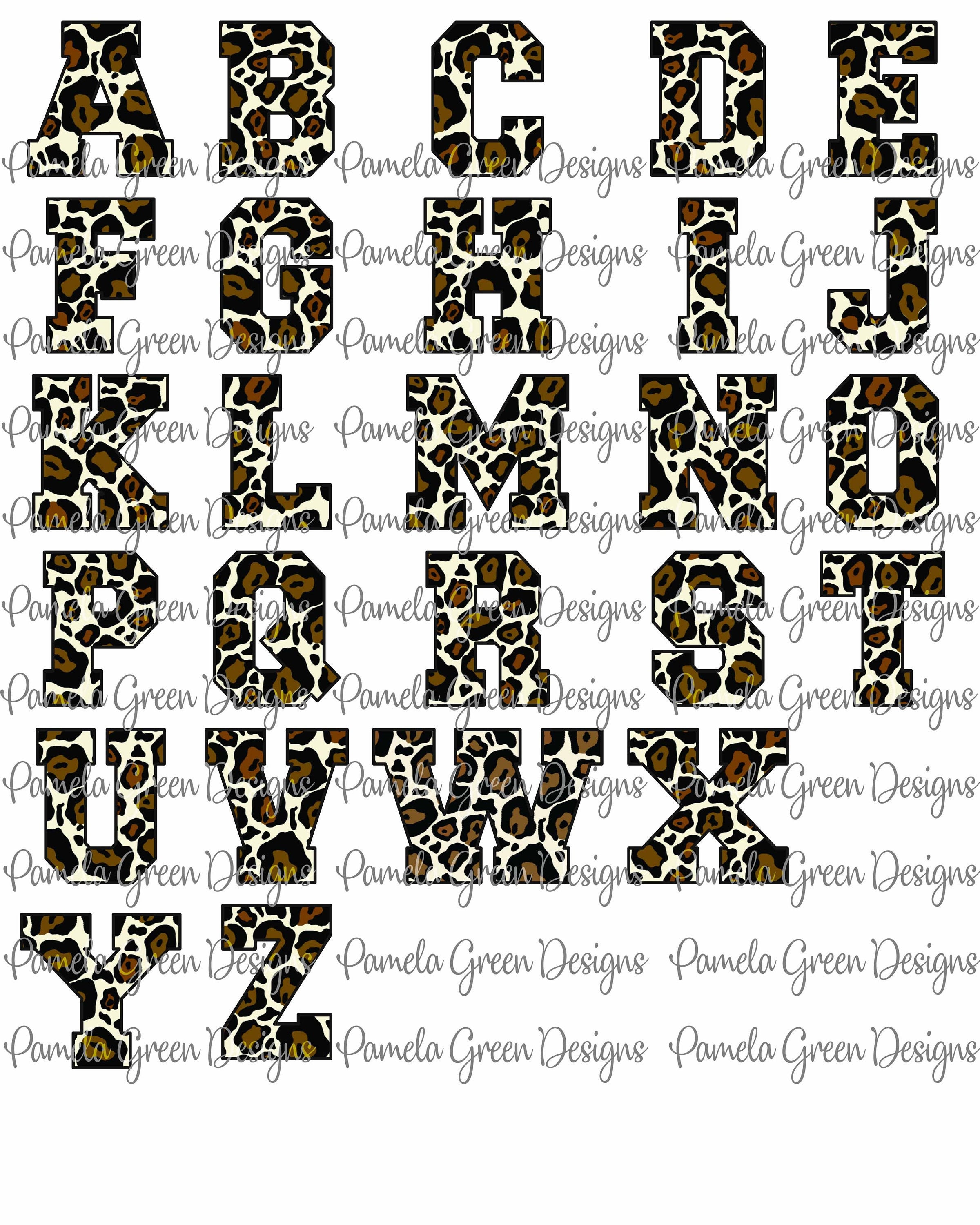 Leopard Letters Alphabet PNG // Leopard Alphabet PDF // | Etsy