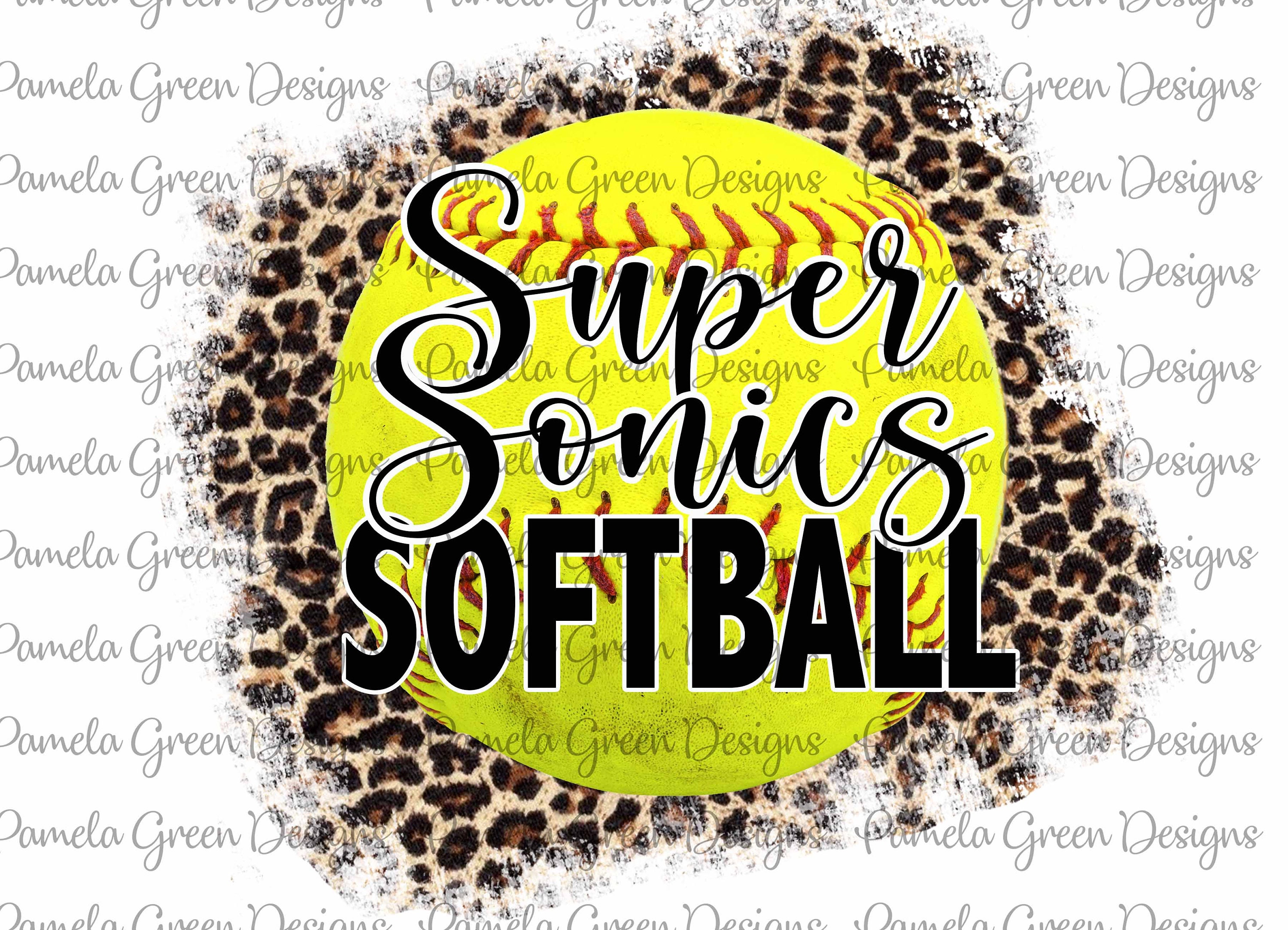 Super Sonics Softball Leopard Softball Sublimation Design - Etsy