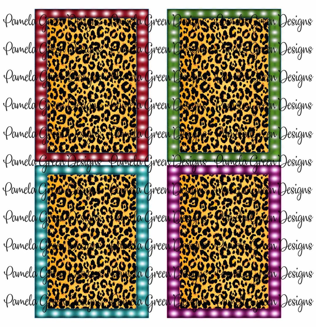 Marquee Lights Leopard Frames Backgrounds Sublimation Digital - Etsy