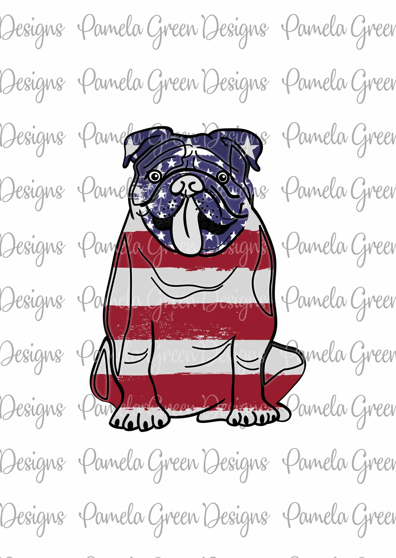 Patriotic English Bulldog Fourth of July 4th America Flag USA | Etsy