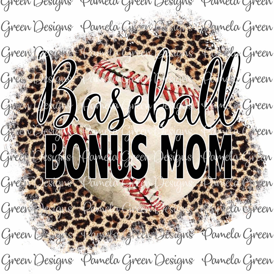 Bonus Mom Leopard Baseball Laces Sublimation Design Download Graphic ...