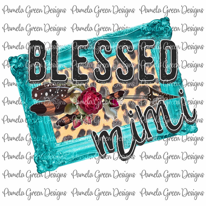 Blessed Mimi Boho Arrow Turquoise Frame Leopard Mother's - Etsy
