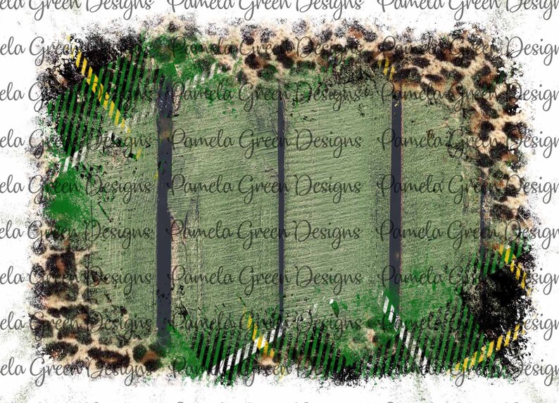 Green Plaid Leopard Frame Splash Turquoise Distressed Rustic - Etsy