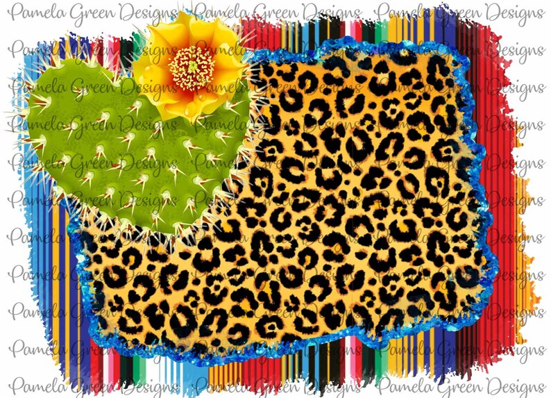 Cactus Serape Leopard Glitter Sublimation Digital Design - Etsy