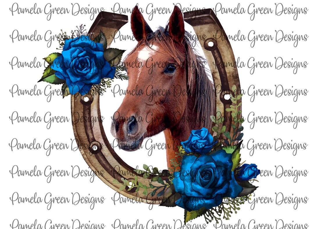 Horse Lover Png, Royal Blue Floral Sublimation Designs Downloads ...