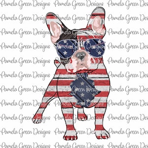 Patriotic French Bulldog Fourth of July 4th America Flag USA | Etsy