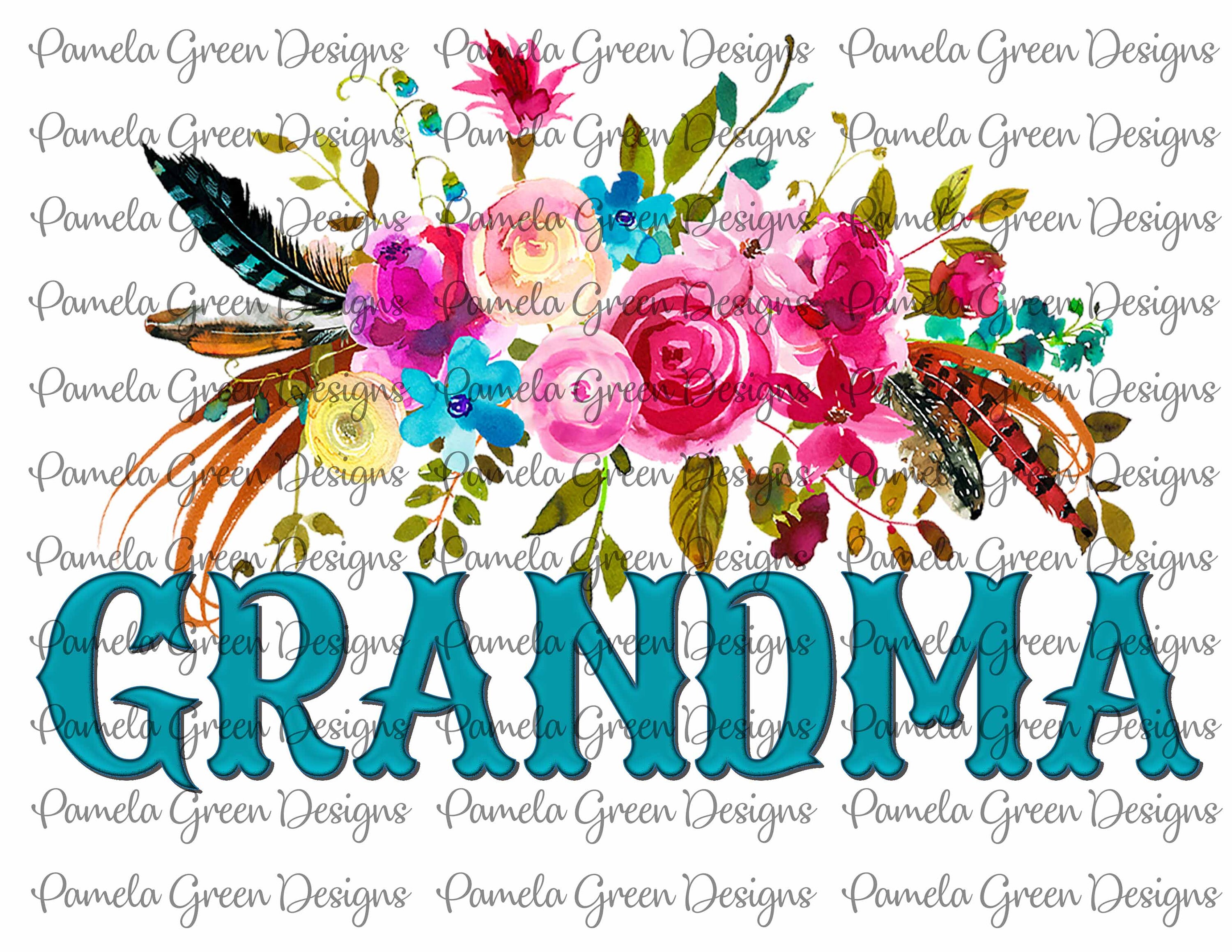 GRANDMA Love Boho Grandparents Floral Mother's Day | Etsy