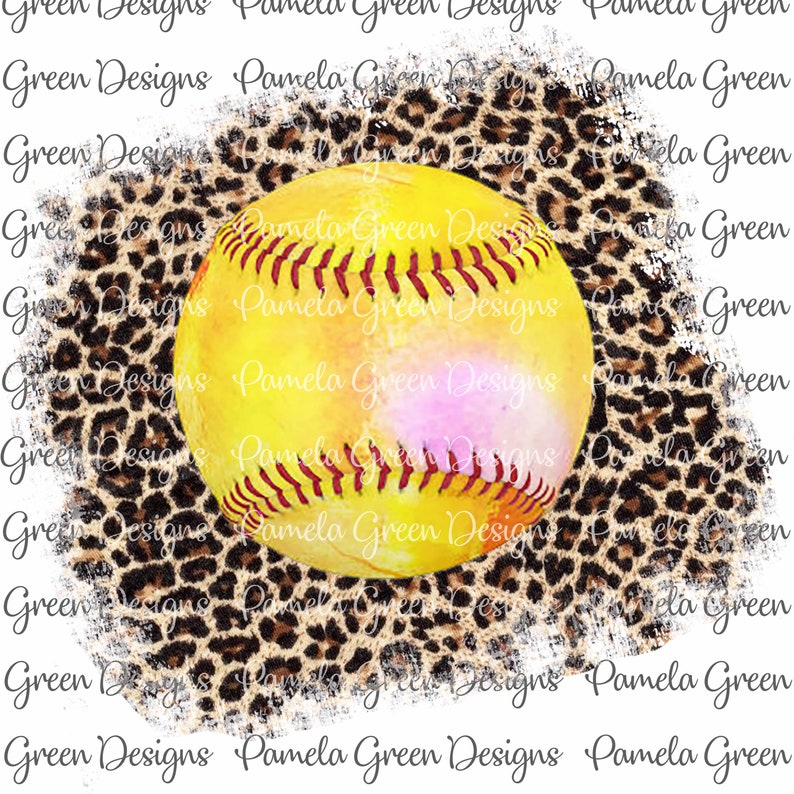 Softball Leopard Sublimation Design Download Graphic PNG - Etsy